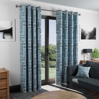 Teal Ready Made Eyelet Curtains | Vancouver | Harry Corry