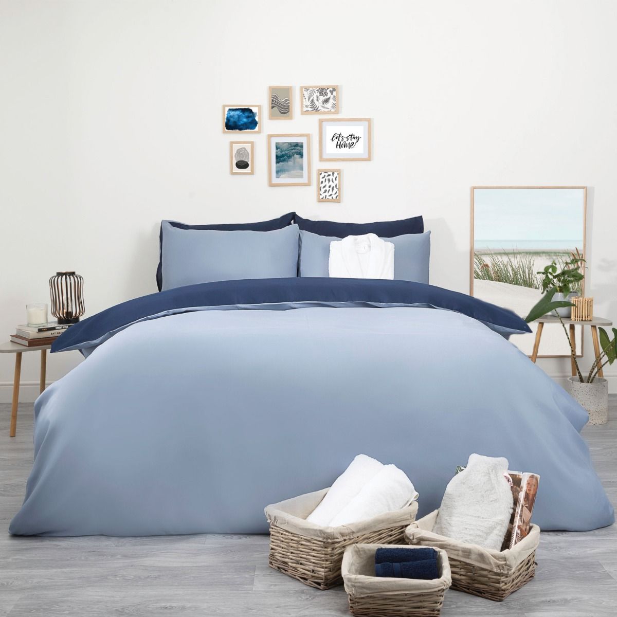 Oxford Navy Blue Duvet Cover Set