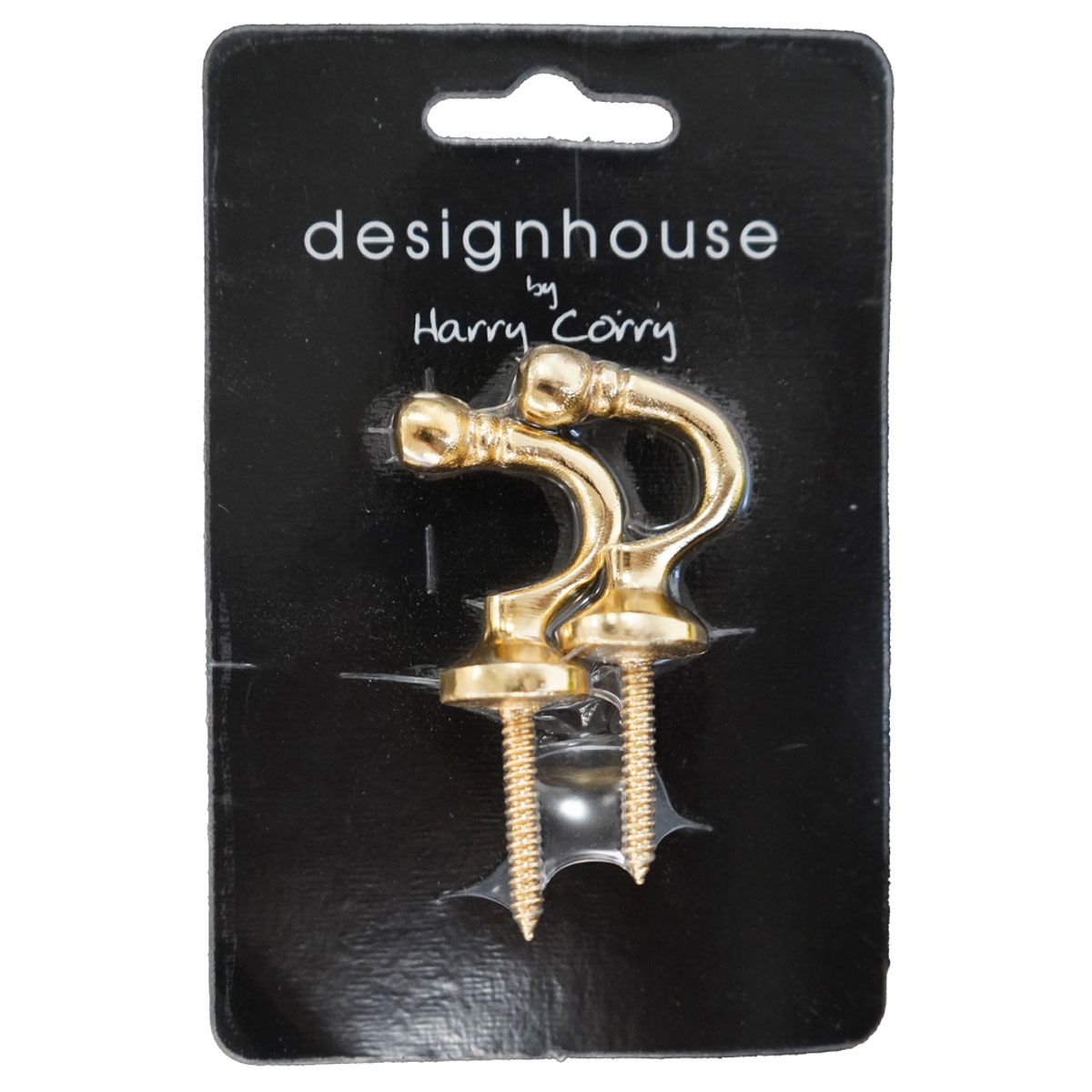 Bright Brass Ball Hook Pair