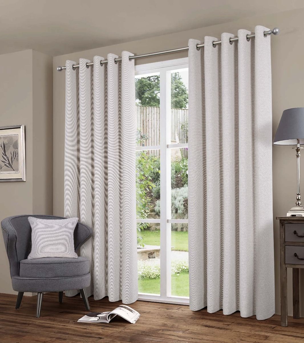 Chester Natural Blackout Ready Made Eyelet Curtains