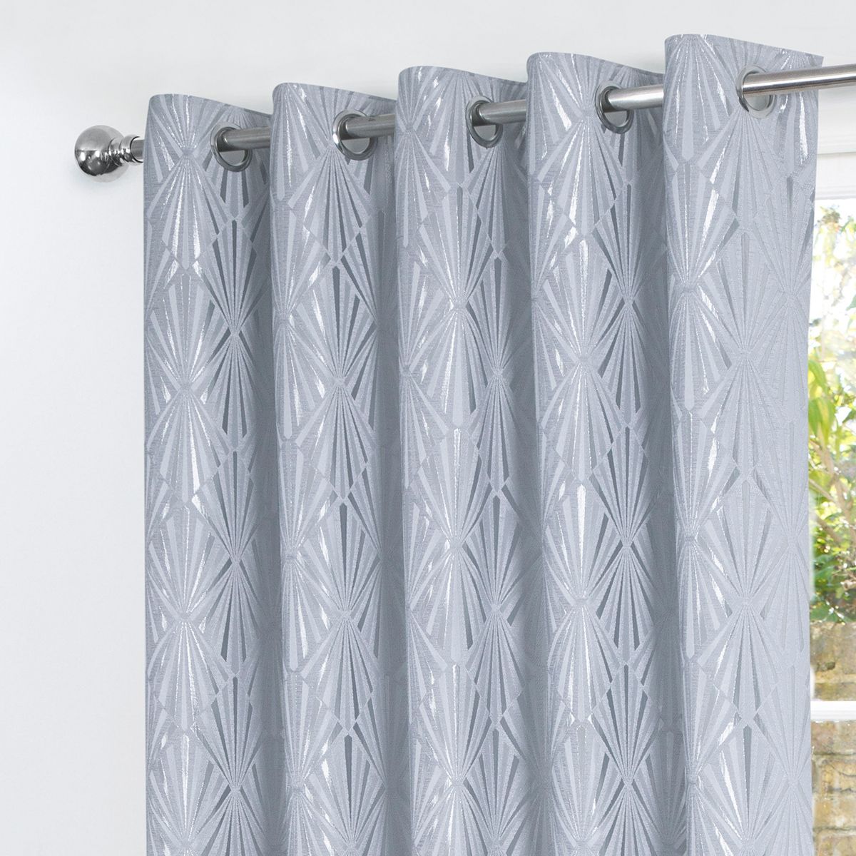 Harlequin Silver Ready Made Eyelet Curtains
