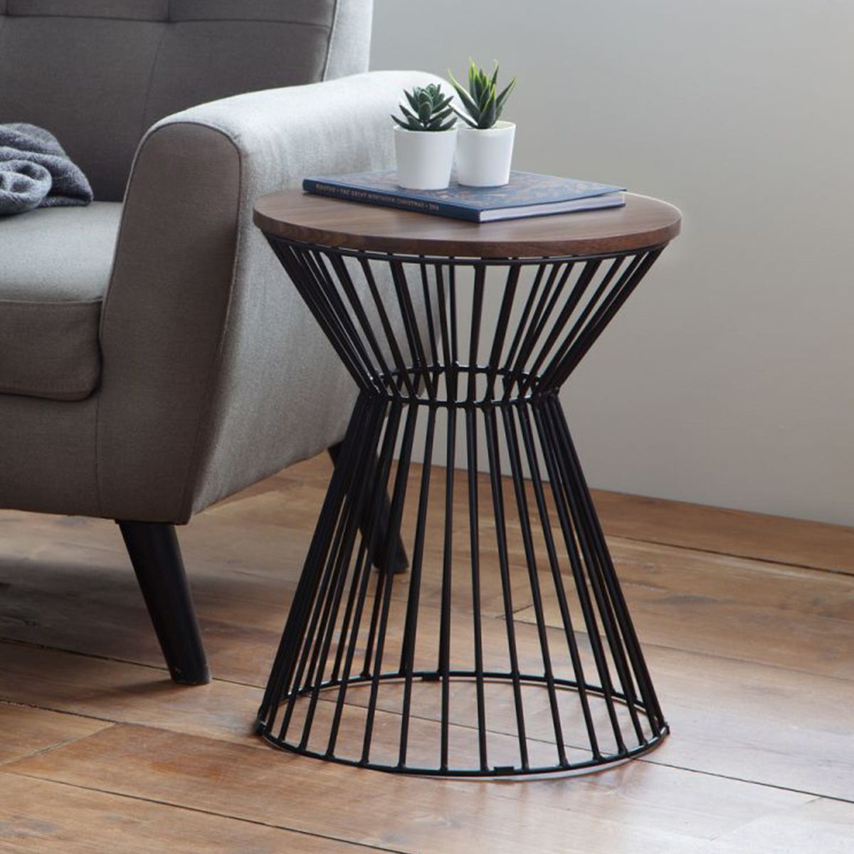 jersey rd wire walnut walnut lamp table