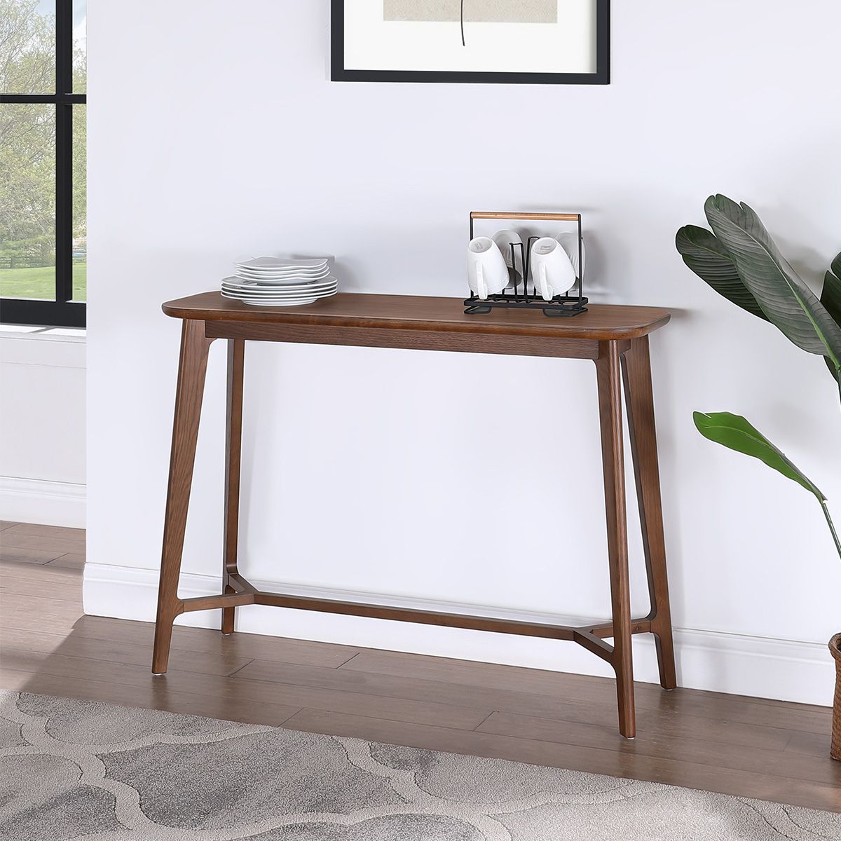 Dark wood sofa table store