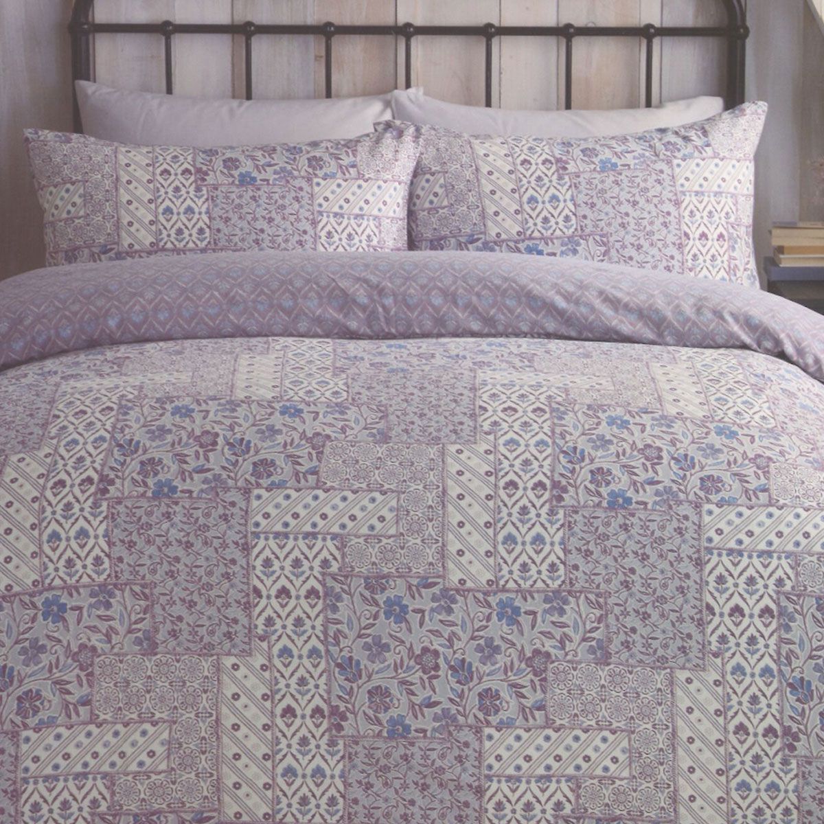 Lorena Heather Patchwork Cotton Rich Duvet Set
