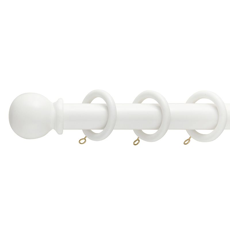 28mm DH Wood White Curtain Pole