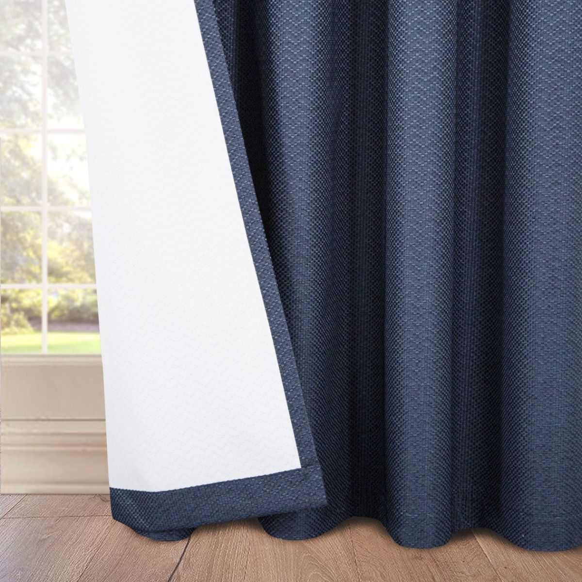 Serene Navy Blackout Ready Made Eyelet Curtains