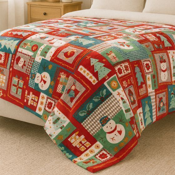 xmas patchwork green green 100x130